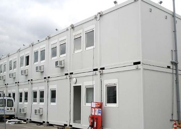 40 Ft Shipping Container Steel Structure Villa Office Double Storey In White