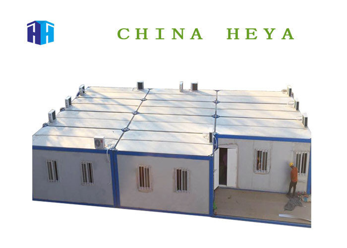 Steel Frame Modular Prefab Container House For Labor Camp Wind Resistance