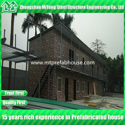 Prefabricated light steel structure building modular house with cultural stone sandwich panel