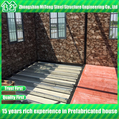 Steel structure Insulated Expandable Container House with Cultural Stone Sandwich Panel