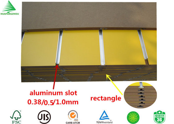 Guangzhou E2/E1 1220X2440X15MM supermarket display melamine MDF faced slatwall panel