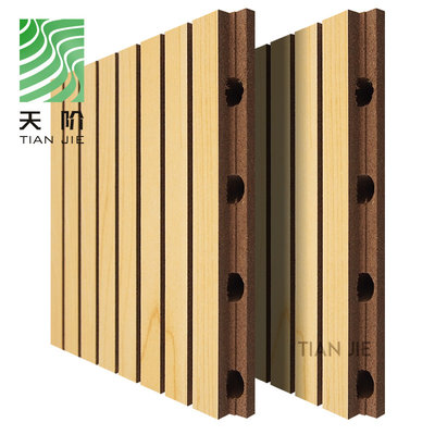 Tianjie Acoustic Panels Sound Proof Wall Decoration Sound Absorption Sound Absorption Fireproof And Eco-friendly Wooden Grooved Acoustic Panel