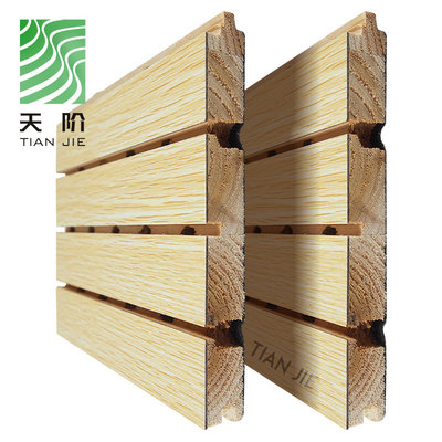 Tianjie Acoustic Panels Sound Proof Wall Decoration Sound Absorption Sound Absorption Fireproof And Eco-friendly Wooden Grooved Acoustic Panel