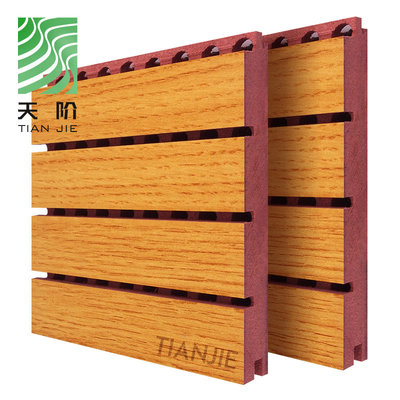 Tianjie Acoustic Panels Sound Proof Wall Decoration Sound Absorption Sound Absorption Fireproof And Eco-friendly Wooden Grooved Acoustic Panel
