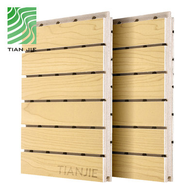 Tianjie Wood Slat Flame Retardant And Eco-Friendly Acoustic Panels E1 Grade Flame Retardant Material Grooved Acoustic Panels