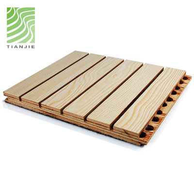 Eco-friendly Acoustic Soundproofing Grooved Acoustic Panels Hotel Meeting Room Studio Wood Wall Panel