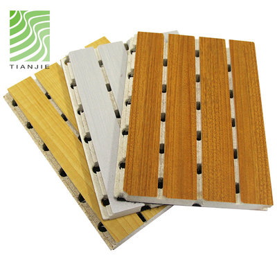 Eco-friendly Acoustic Soundproofing Grooved Acoustic Panels Hotel Meeting Room Studio Wood Wall Panel