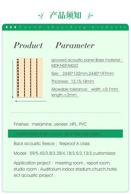 A1 Sound Absorption Eco-friendly Fireproof Decorative High Density Moisture Proof MgO Grooved Panel Slotted Wooden Wall Acoustic Panel