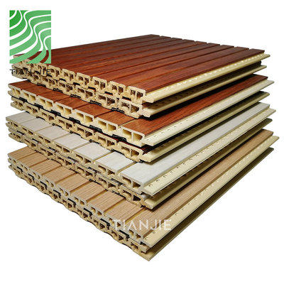 Eco - Friendly Acoustic Panels Sound Proof Wooden Grooved Wood Paneling WPC Acoustic Panel For Wall