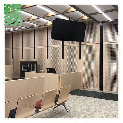 Tianjie Auditorium Eco - Friendly Noise Attenuation Acoustic Panels Acoustic Wall Perforated Wooden Panels