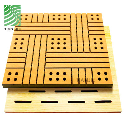 Eco-friendly Factory Tianjie Wood Environmental Wooden Acoustic Panels Micro Perforated Acoustic Wall Panel