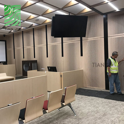 Eco-friendly Factory Tianjie Wood Environmental Wooden Acoustic Panels Micro Perforated Acoustic Wall Panel