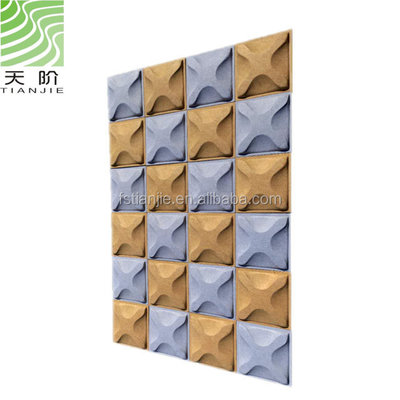 Modern Recycled Tianjie 3d Acoustic Panels Pet Polyester Fiber Felt Wall Panels
