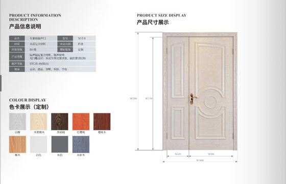 Tianjie Factory Acoustic Panels Traditional Double Fire Steel Sheet Fire Rated Door for Warehouse and Construction Soundproof Acoustic Door