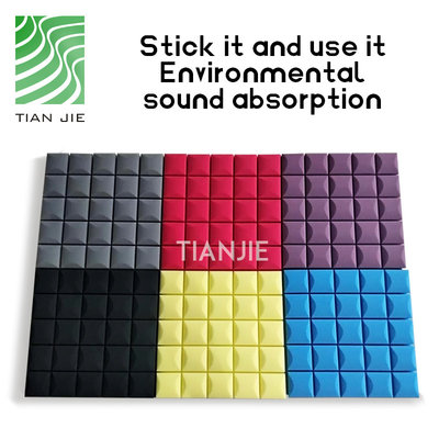 25*25 Tianjie Eco-friendly Acoustical Wedges Panels Adhesive Cheap Sound Proof Foam Sheets For Studio