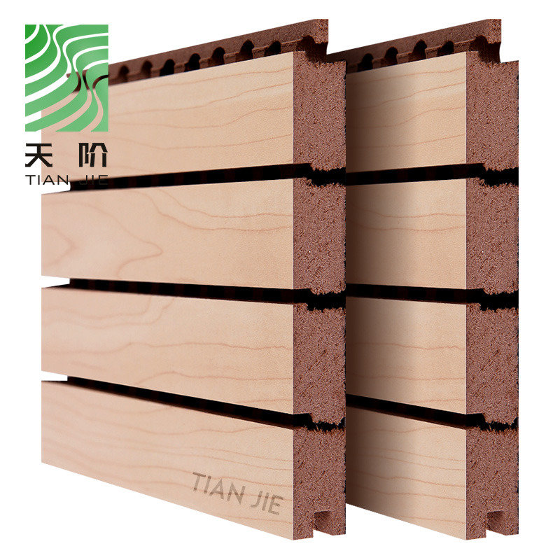 Tianjie Acoustic Panels Sound Proof Wall Decoration Sound Absorption Sound Absorption Fireproof And Eco-friendly Wooden Grooved Acoustic Panel