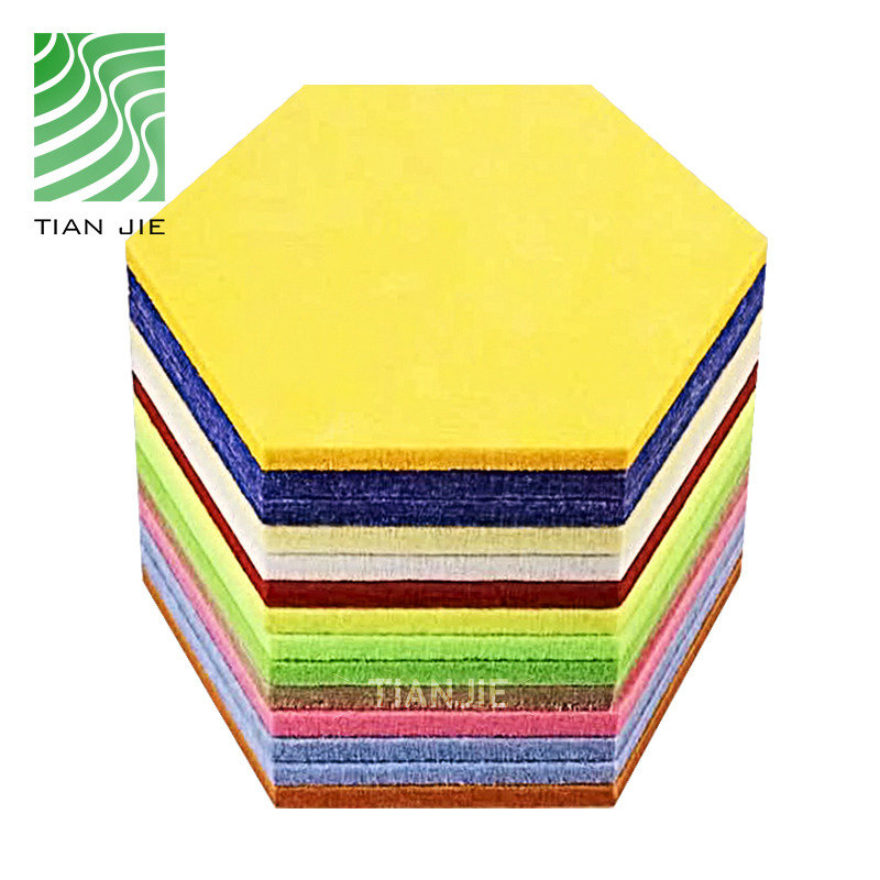Eco-friendly Tianjie Acoustic Panels Absorption Hexagon Wall Acoustic Panel Polyester Absorber