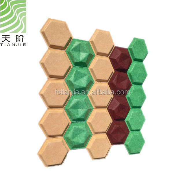 Modern Soundproof Acoustic Panels Decoratice Wall Polyester Fiber 3d Ceiling Panels