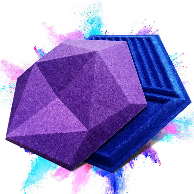 Sound Absorption Tianjie Acoustic Panels Pet Hexagon Polyester 3d Highly Effective Decorative Acoustic Felt Wall Panels