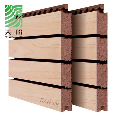 Tianjie Acoustic Panels Sound Proof Wall Decoration Sound Absorption Sound Absorption Fireproof And Eco-friendly Wooden Grooved Acoustic Panel