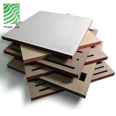 Tianjie Acoustic Panels Office Building Soundproofing Eco-friendly Solid Wood Veneer Perforated Acoustic Panel
