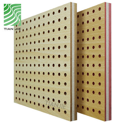 Tianjie Acoustic Panels Eco-friendly Polyester Fiber Veneer Studio Acoustic Room Soundproof Fireproof Perforated Wooden Acoustic Panel