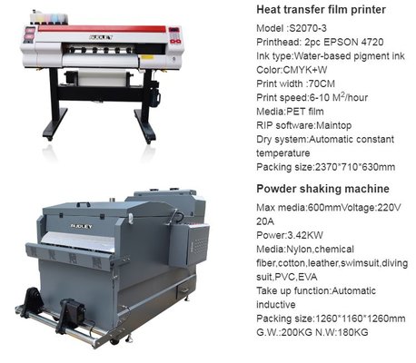 2024 factory direct sales  60cm DTF printer with  Double XP600/i320 print head  With Powder Shake Machine