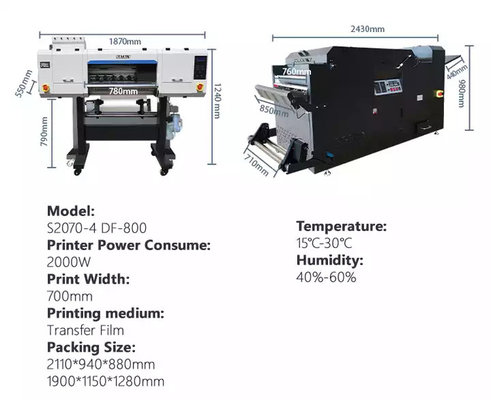 Large Format Dtf Printer With 4 Eps i3200 Heads For T Shirt Printing Needs