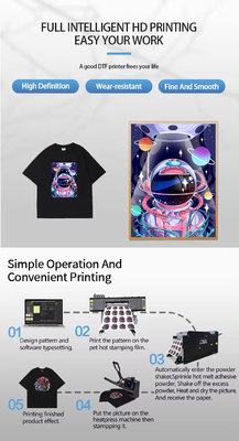 2024 new produce small type space saving High Speed Dtf Printer with Pigment Ink and C M Y K W Color Options