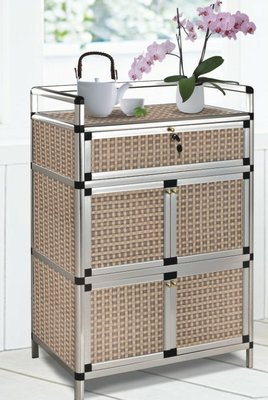 5 Doors MDF Stick Color Paper Kitchen Storage Cabinets with Aluminum Alloy Tube