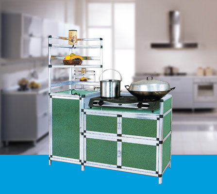 Household Aluminum Storage Racks Kitchen Gas Cooker Cabinet with Kitchenware Shelf