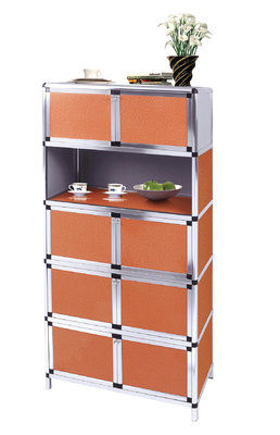 Termpered Glass Printing  Aluminium Kitchen Cabinets for Storage Kitchenware