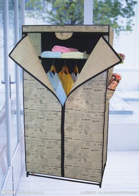 Printing Europe Style Non Woven Wardrobe / Closet / Chest with Side Bags