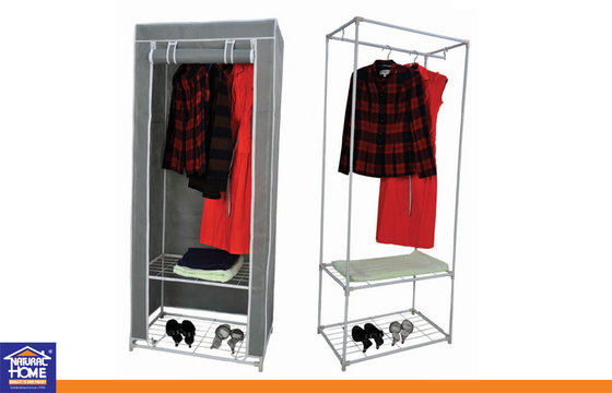 DIY Metal Closet Large Folding Fabric Wardrobe , Non Woven Storage Wardrobes for Bedroom