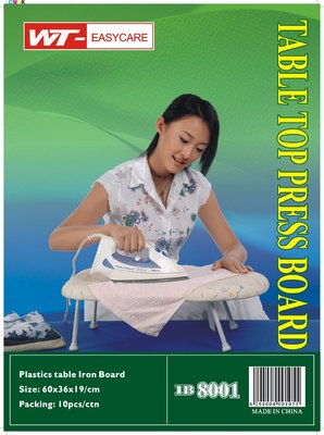 ABS Plastic Table Home Ironing Board with Deluxe Customized Cotton Fabirc Cover