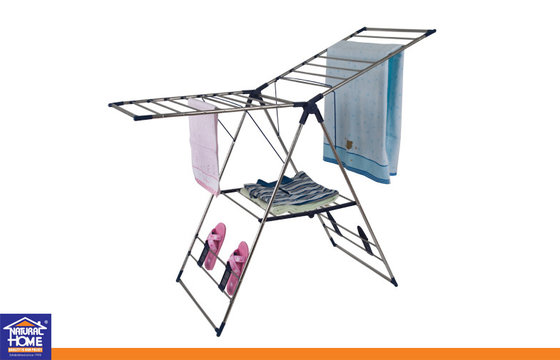 Modern Portable Metal Hanging Clothes Rack , Indoor Folding Garment Racks