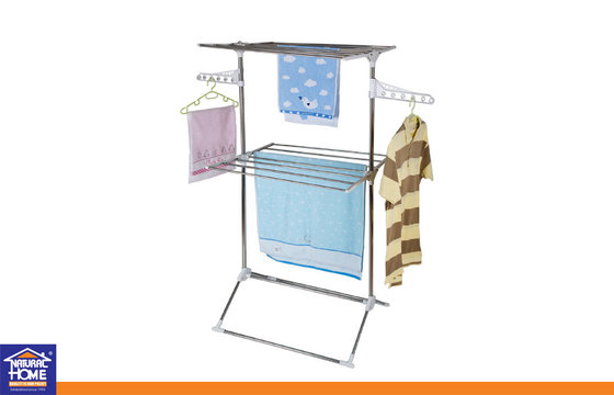 Stainless Steel Folding Clothes Drying Racks , Space Saving Mobile Clothing Dryer