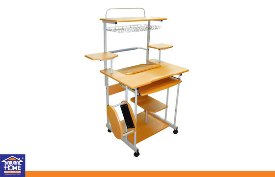 Wooden Study  Mobile Modern Computer Table / Portable Laptop Desk with Rack