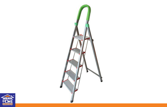 Aluminium 5 Step Home Ladders , Safety Folding Step Ladders Multi-purpose