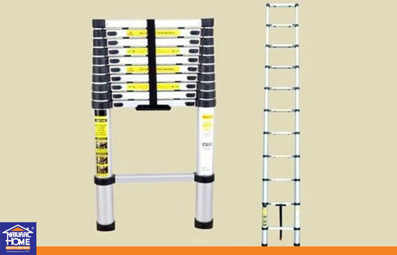 Height Adjustable 9 Step Aluminium Home Ladders , Extension Telescopic Ladder