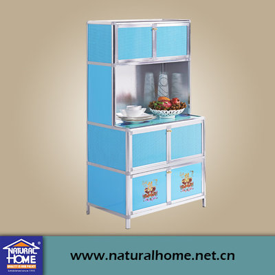 Termpered Glass Printing Aluminum Storage Cabinets For Storage Kitchenware