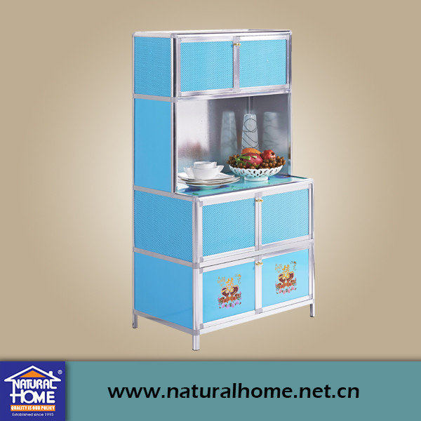 Termpered Glass Printing Aluminum Storage Cabinets For Storage Kitchenware