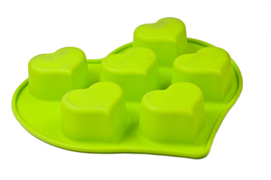Customize Color 6 Cups Heart-Shaped Silicone Cake Mold / Silicone Cake Mold / Moulds