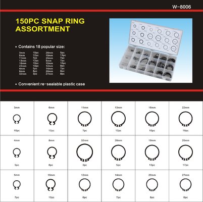 Rubber NBR Hardware Snap Ring Assortment Kits,150PC DIY For Custom Approved AS568 Standard