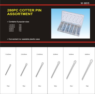 Hardware Assortment Kits,280 psc Cotter Pin Assortment DIY For Custom W-8015