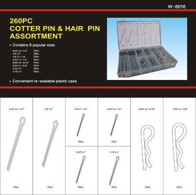 Cotter Pin / Hair Pin Assortment Kits W-8016