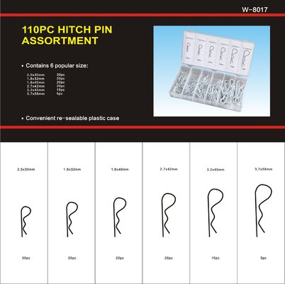 Customized 110 PC Hitch Pin Assortment Kits / Boxes / W-8017