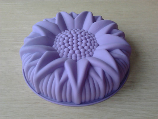 Big Sunflower Silicone Cake Mould / Recycled Purple Baking Pan For Bakeware