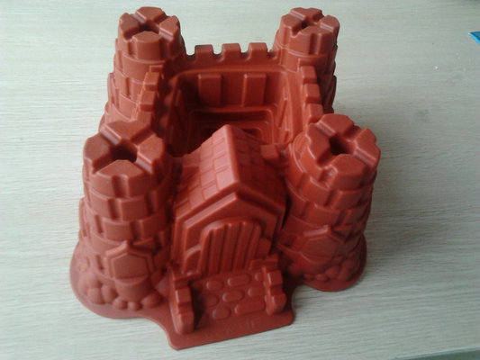 Non-stick Flexible Castle Silicone Cake Mould / Blue Novelty Cake Pan
