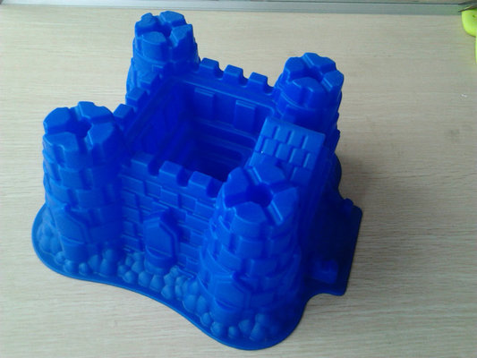 Non-stick Flexible Castle Silicone Cake Mould / Blue Novelty Cake Pan